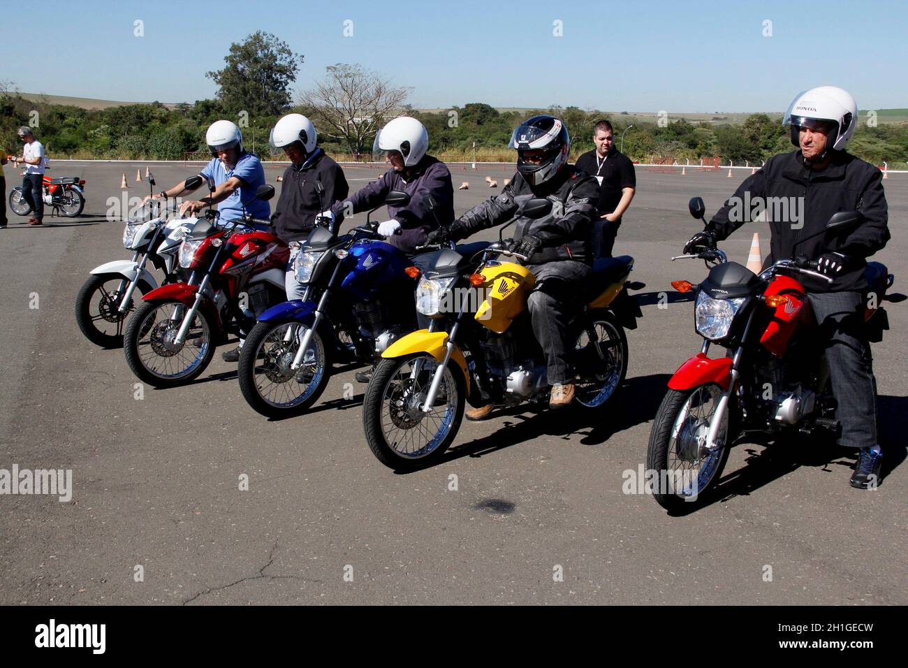campinas, sao paulo / brazil - july 31, 2013: motorcyclists are seen ...