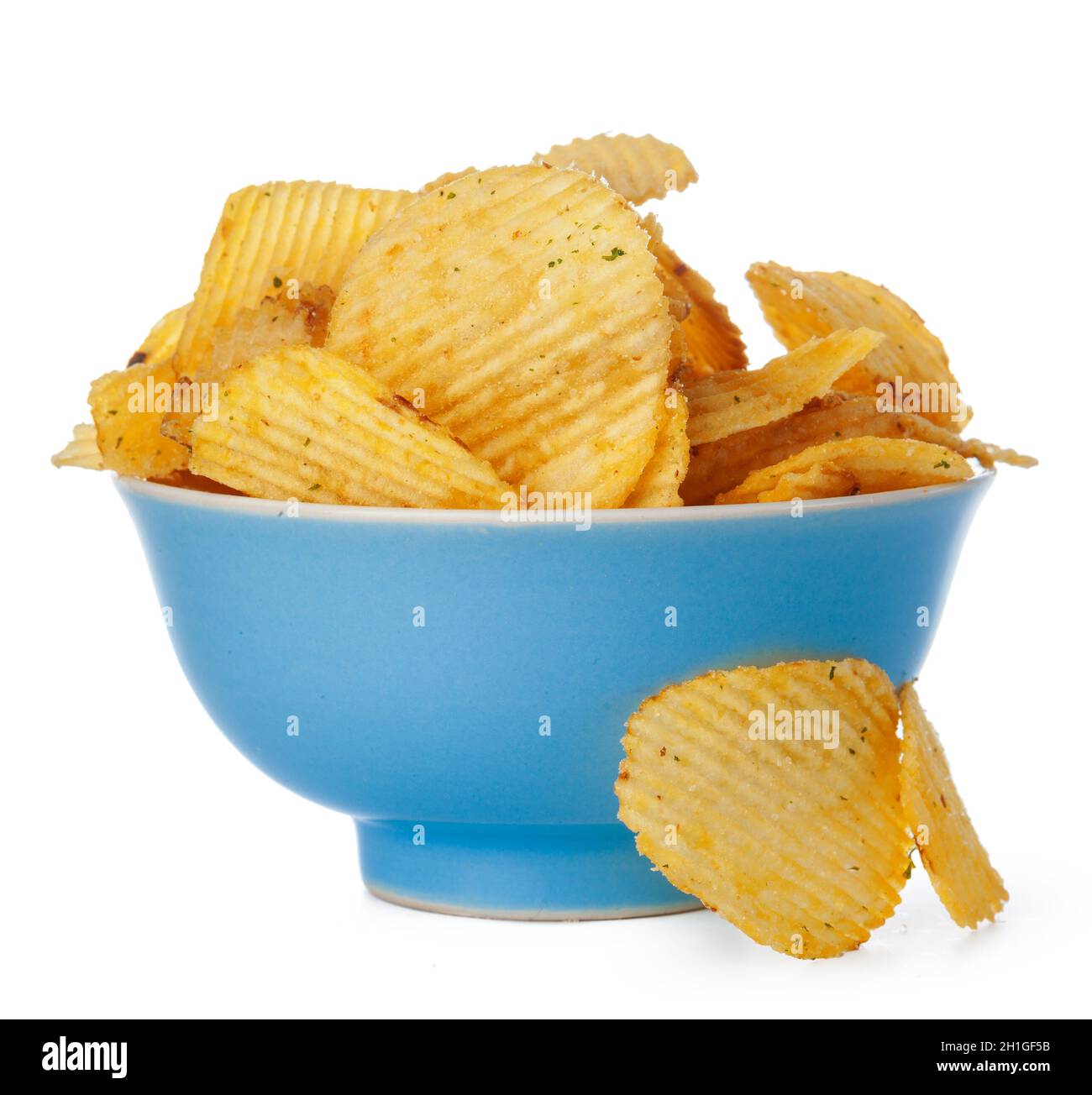 Wavy ribbed chips isolated on white background Stock Photo - Alamy