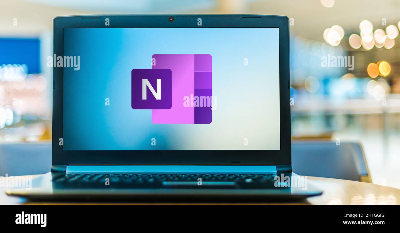 POZNAN, POL - JUN 16, 2020: Laptop computer displaying logo of ...