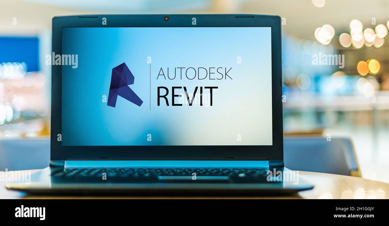 POZNAN, POL - JUN 16, 2020: Laptop computer displaying logo of Autodesk ...