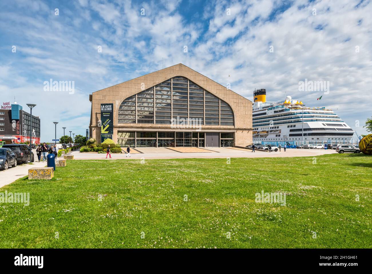 Cherbourg-Octeville, France - May 22, 2017: View of the Gare Maritime ...