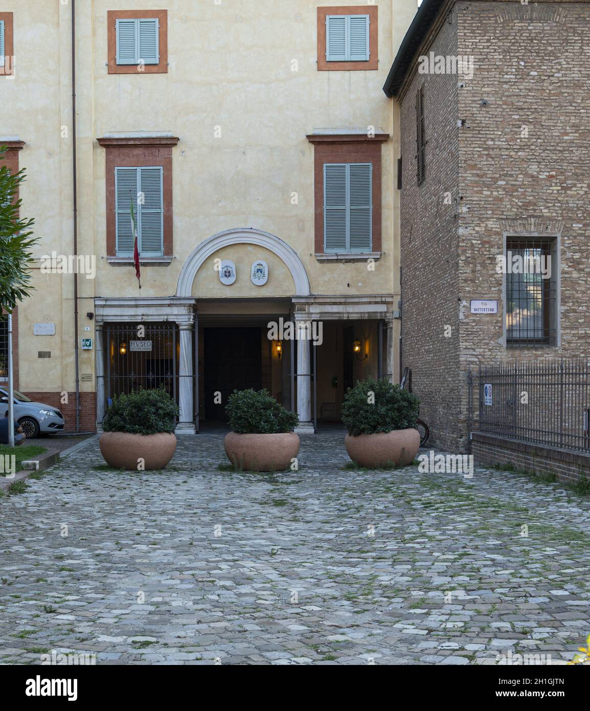 the facade of Archiepiscopal Museum, palace in Ravenna, Italy Stock ...