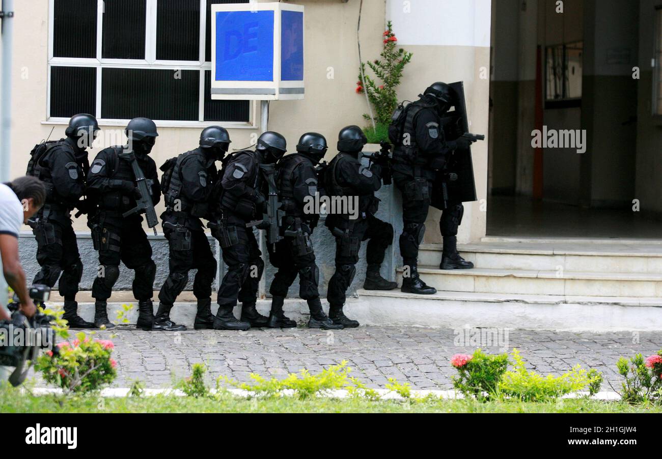 salvador, bahia / brazil - august 2, 2016: Military personnel from the ...