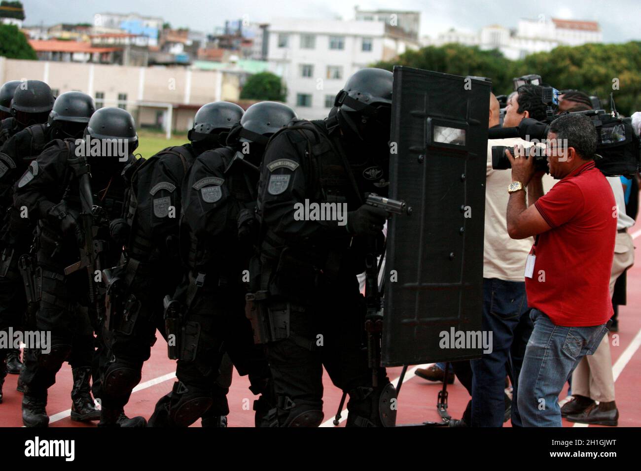 salvador, bahia / brazil - august 2, 2016: Military personnel from the ...