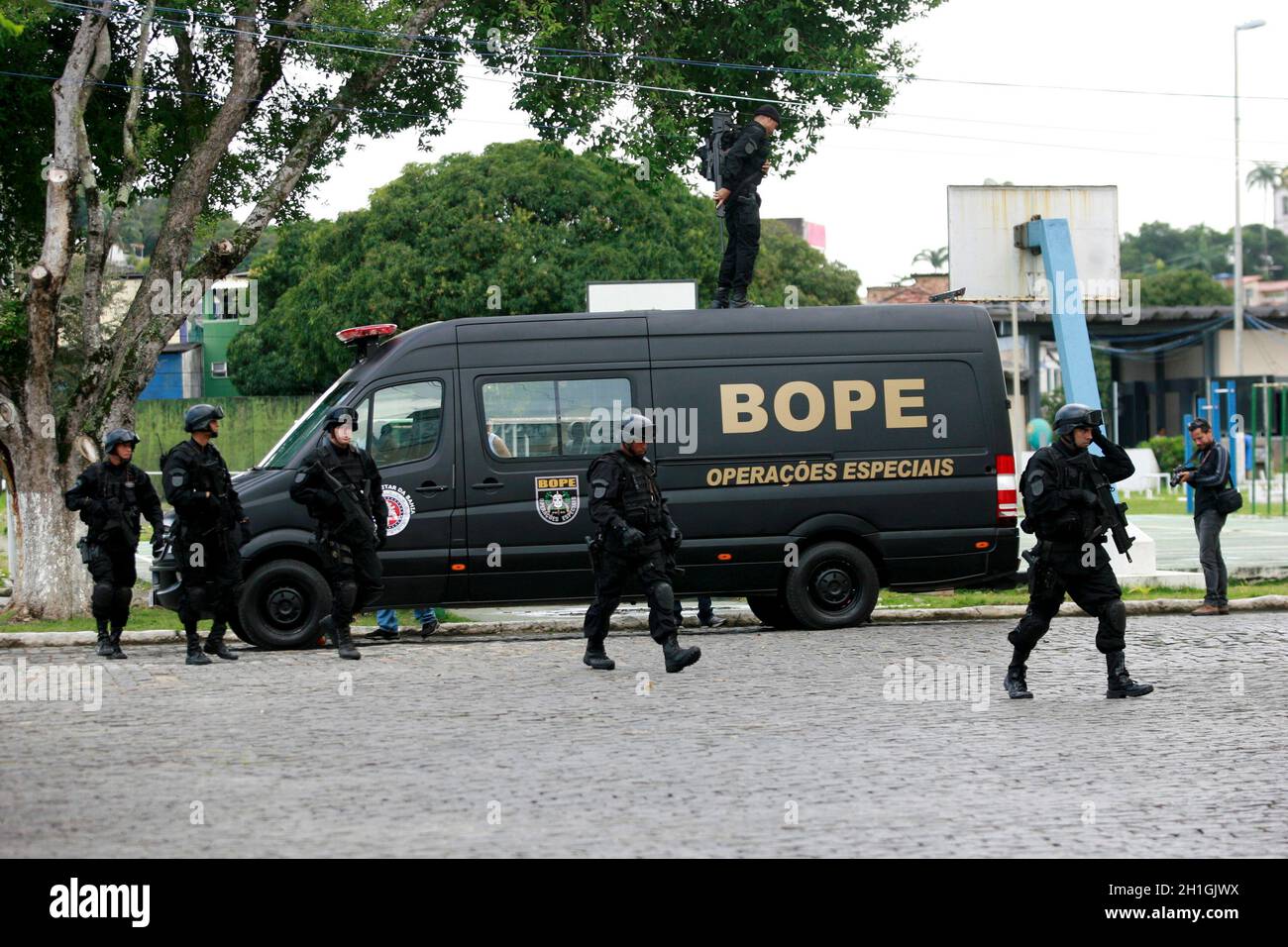 salvador, bahia / brazil - august 2, 2016: Military personnel from the ...
