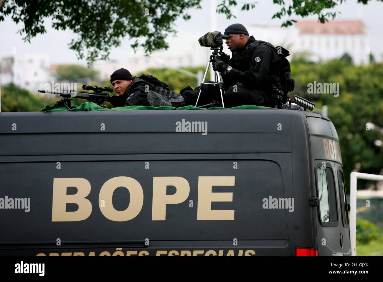 salvador, bahia / brazil - august 2, 2016: Military personnel from the ...