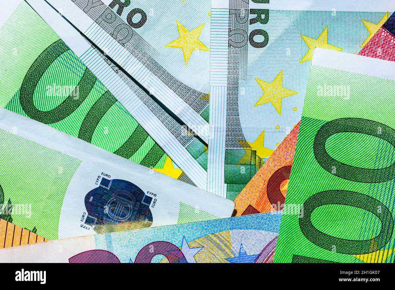 Close up of money euro banknotes, background of money euro isolated ...