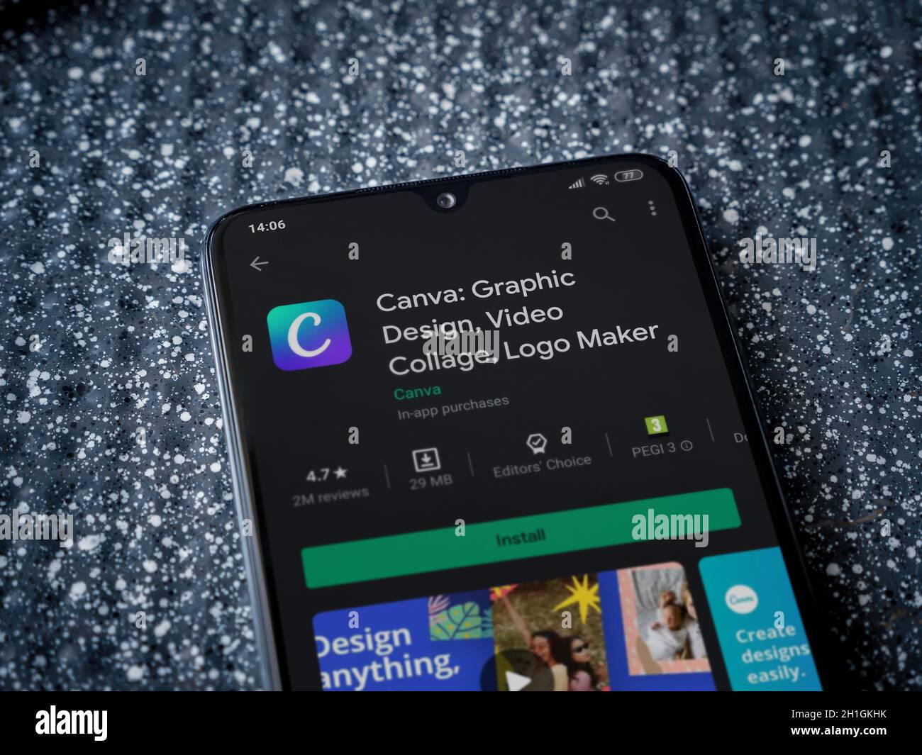 Lod, Israel - July 8, 2020: Canva - Graphic Design app play store page ... Lod, Israel - July 8, 2020: Canva - Graphic Design app play store page ...