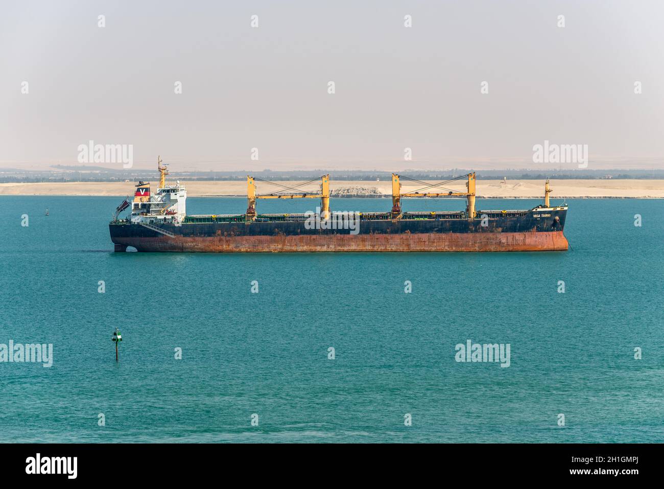 Suez, Egypt - November 14, 2019: Bulk Carrier vessel Vega Taurus is at ...