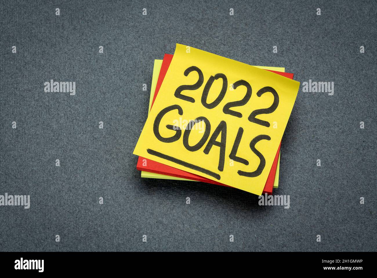 2022 goals reminder - handwriting on a sticky note, New Year ...