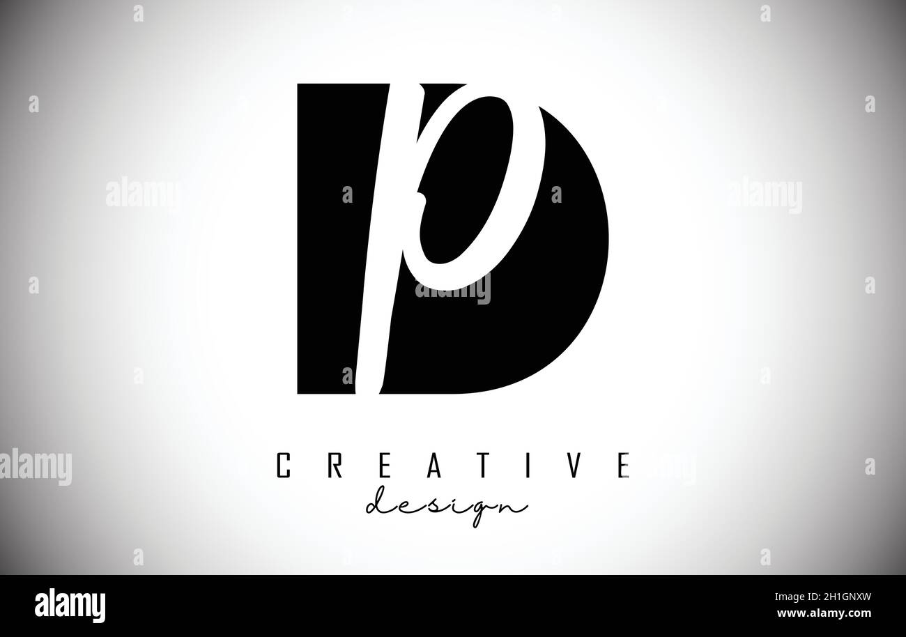 Letters DP d p Logo with a minimalist design. Letters D and p with ...