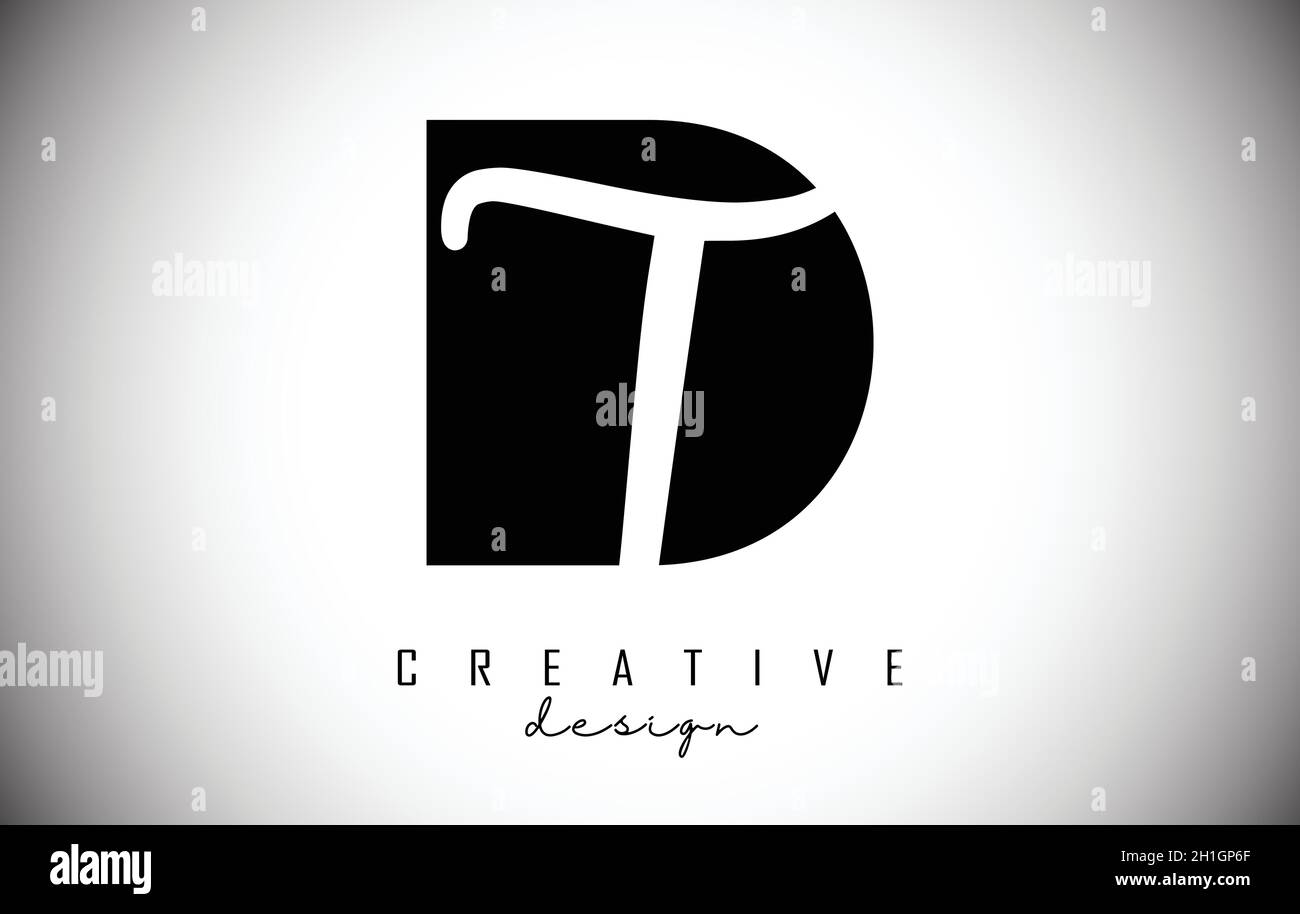 Letters DT d t Logo with a minimalist design. Letters D and T with ...