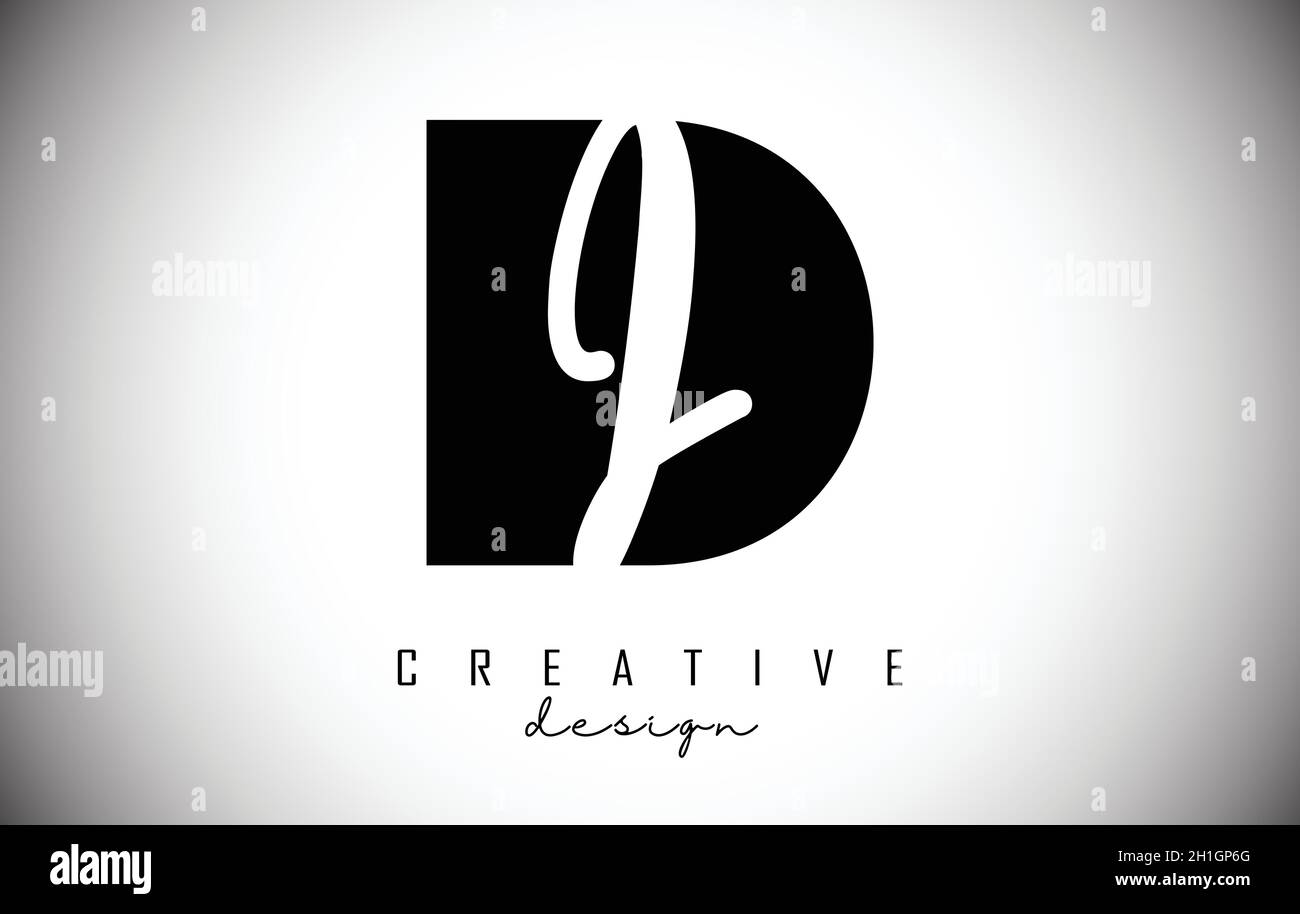 Letters DI d i Logo with a minimalist design. Letters D and i with ...