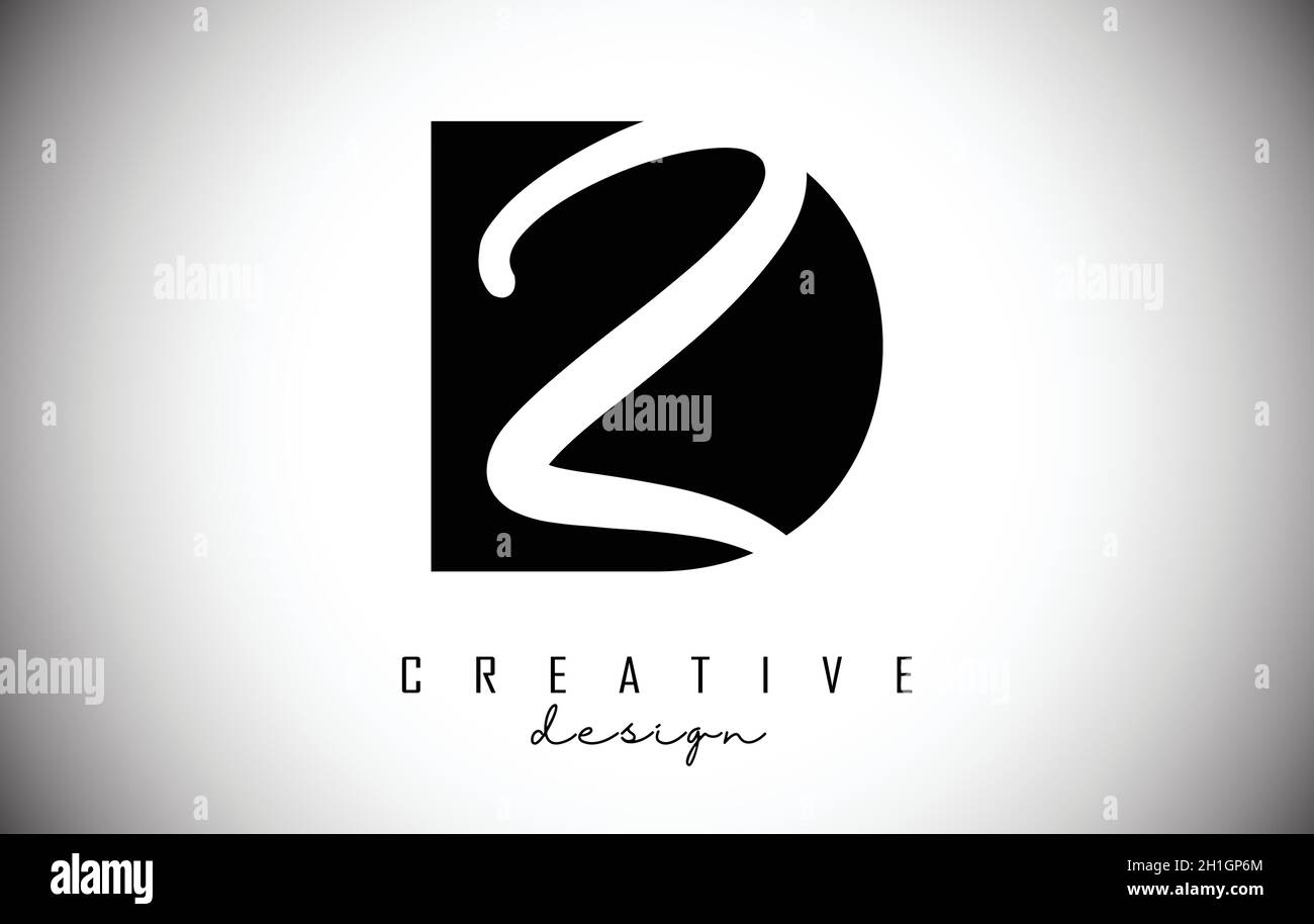 Letters Dz d z Logo with a minimalist design. Letters D and Z with ...