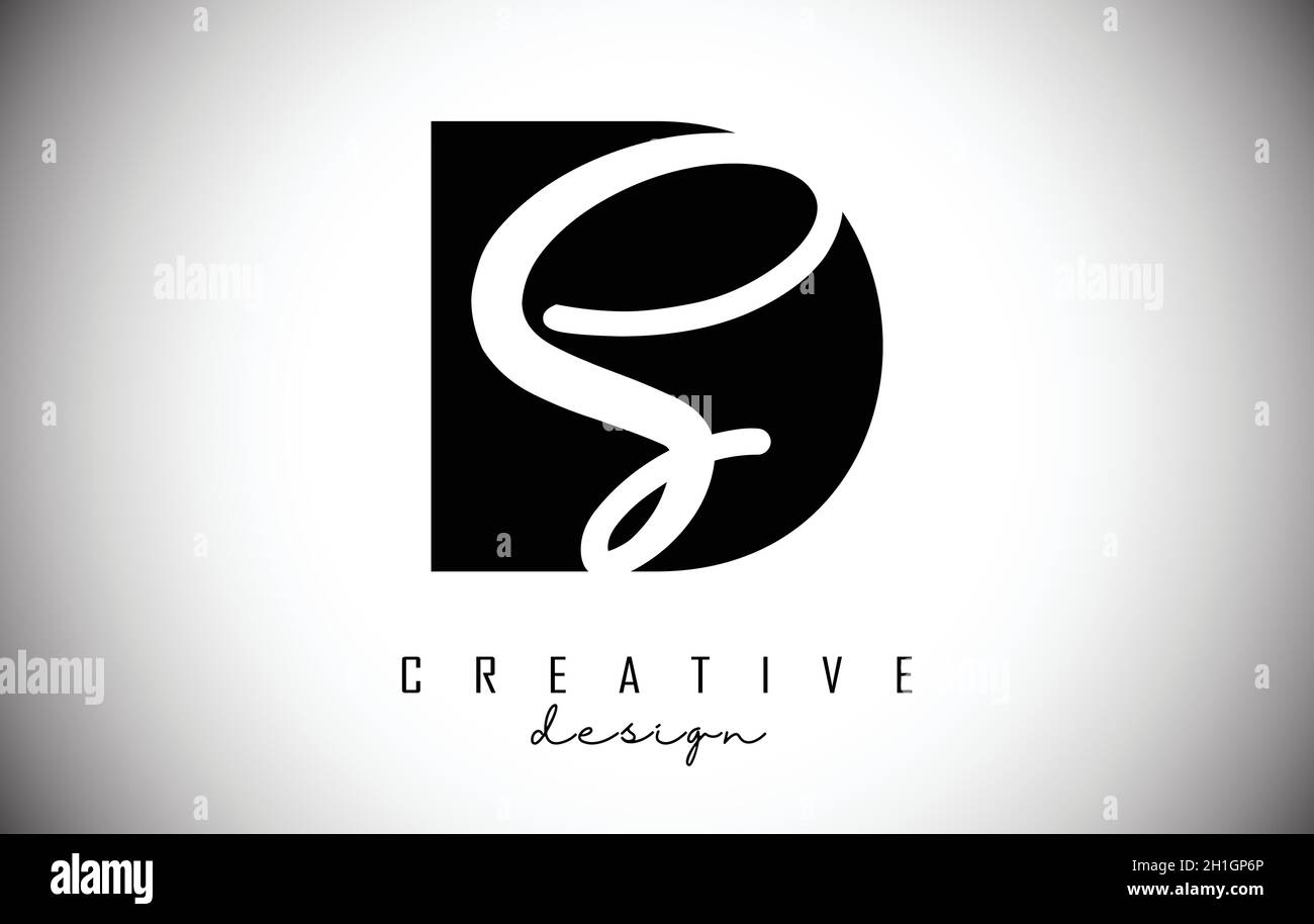 Letters DS d s Logo with a minimalist design. Letters D and S with ...