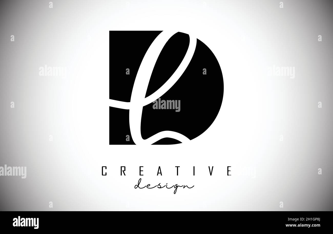 Letters DL d l Logo with a minimalist design. Letters D and L with ...