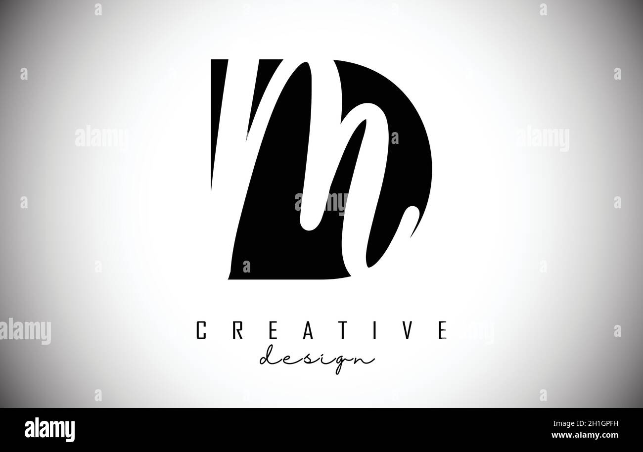 Letters DM d m Logo with a minimalist design. Letters D and M with ...