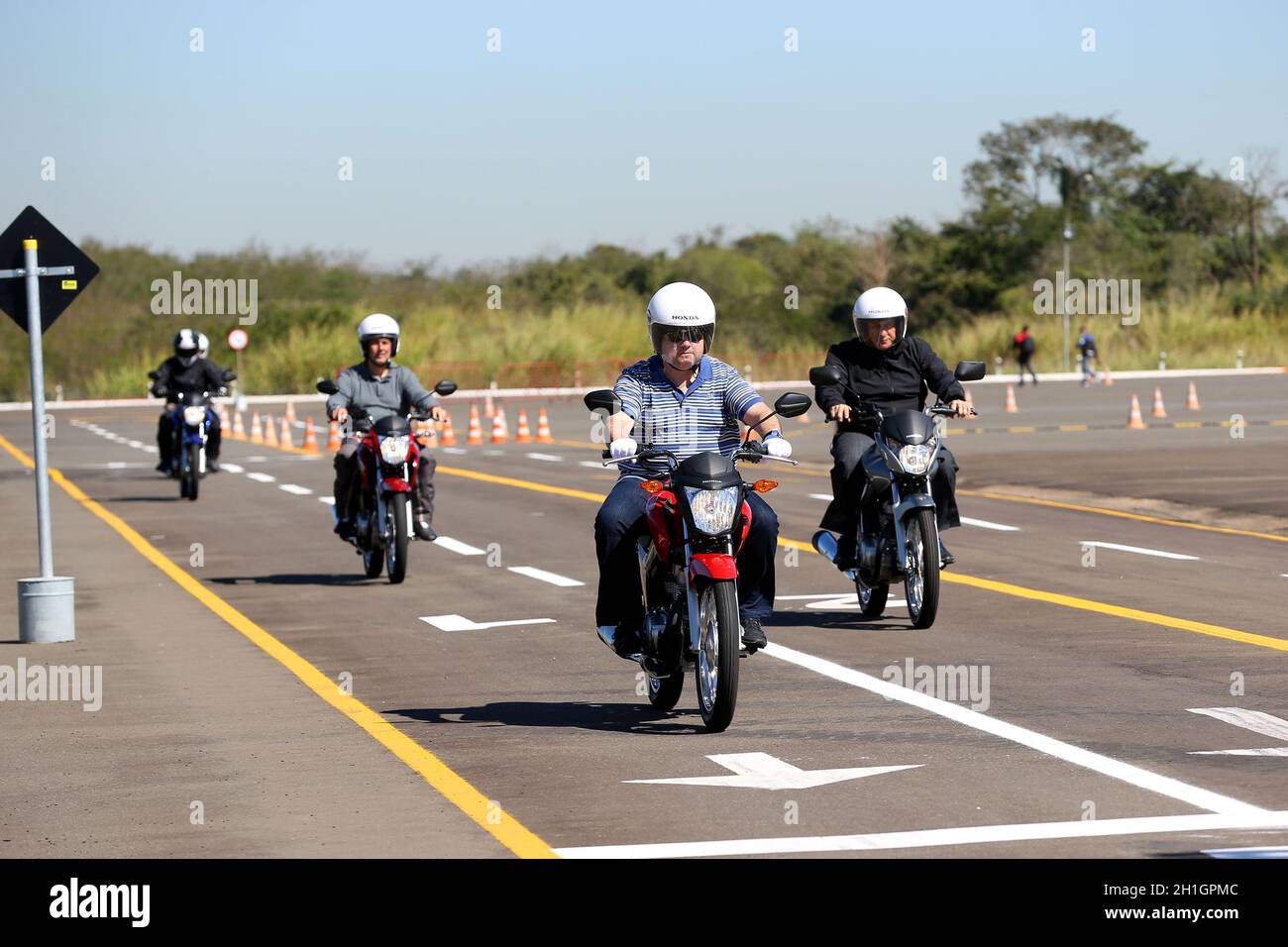 campinas, sao paulo / brazil - july 31, 2013: motorcyclists are seen ...