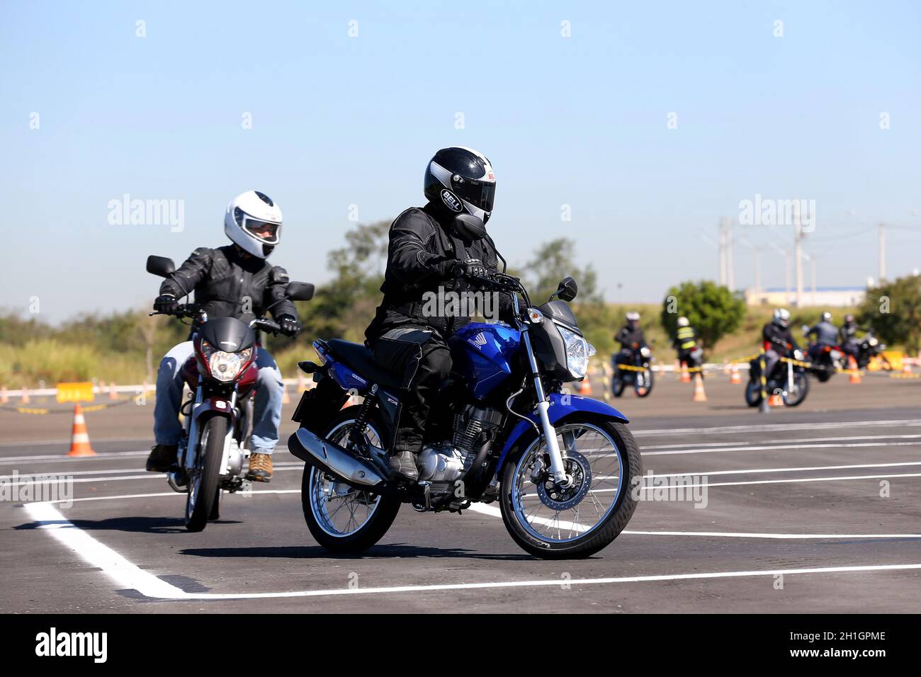 campinas, sao paulo / brazil - july 31, 2013: motorcyclists are seen ...