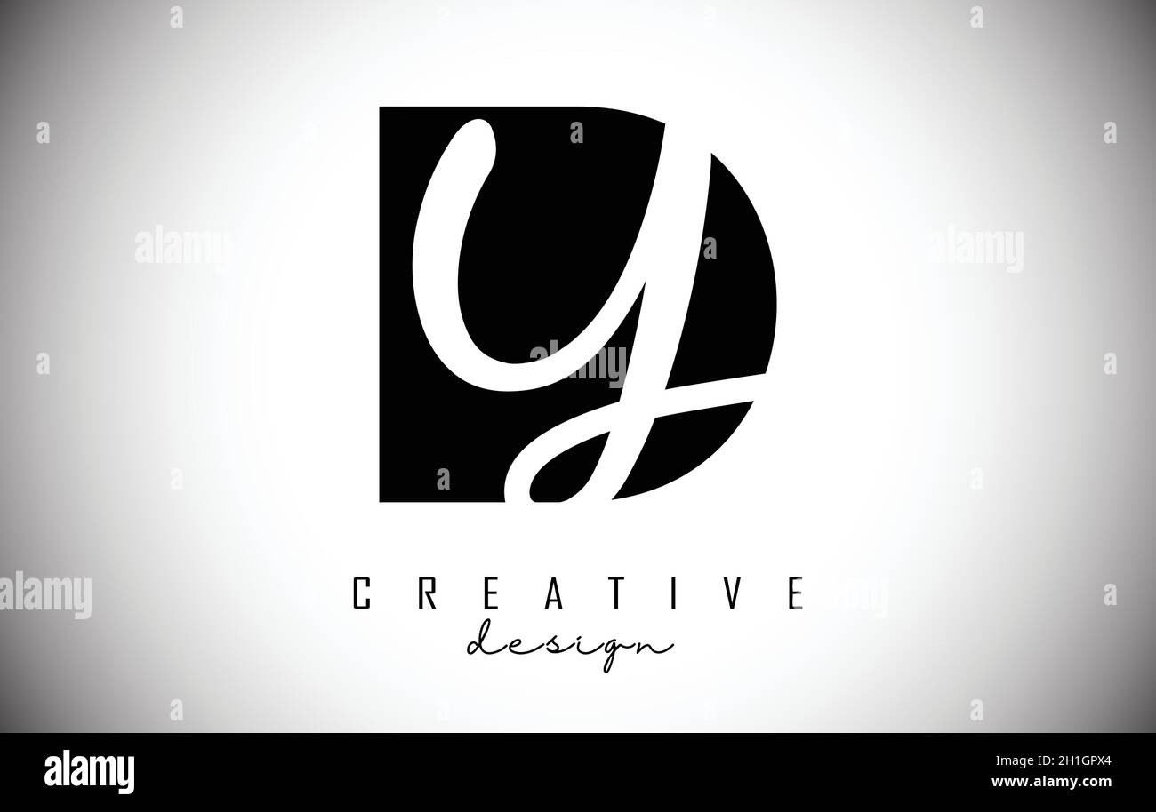 Letters Dy d y Logo with a minimalist design. Letters D and Y with ...