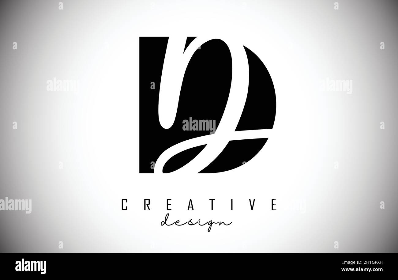 Letter DD d Logo with a minimalist design. Letter D with geometric and ...
