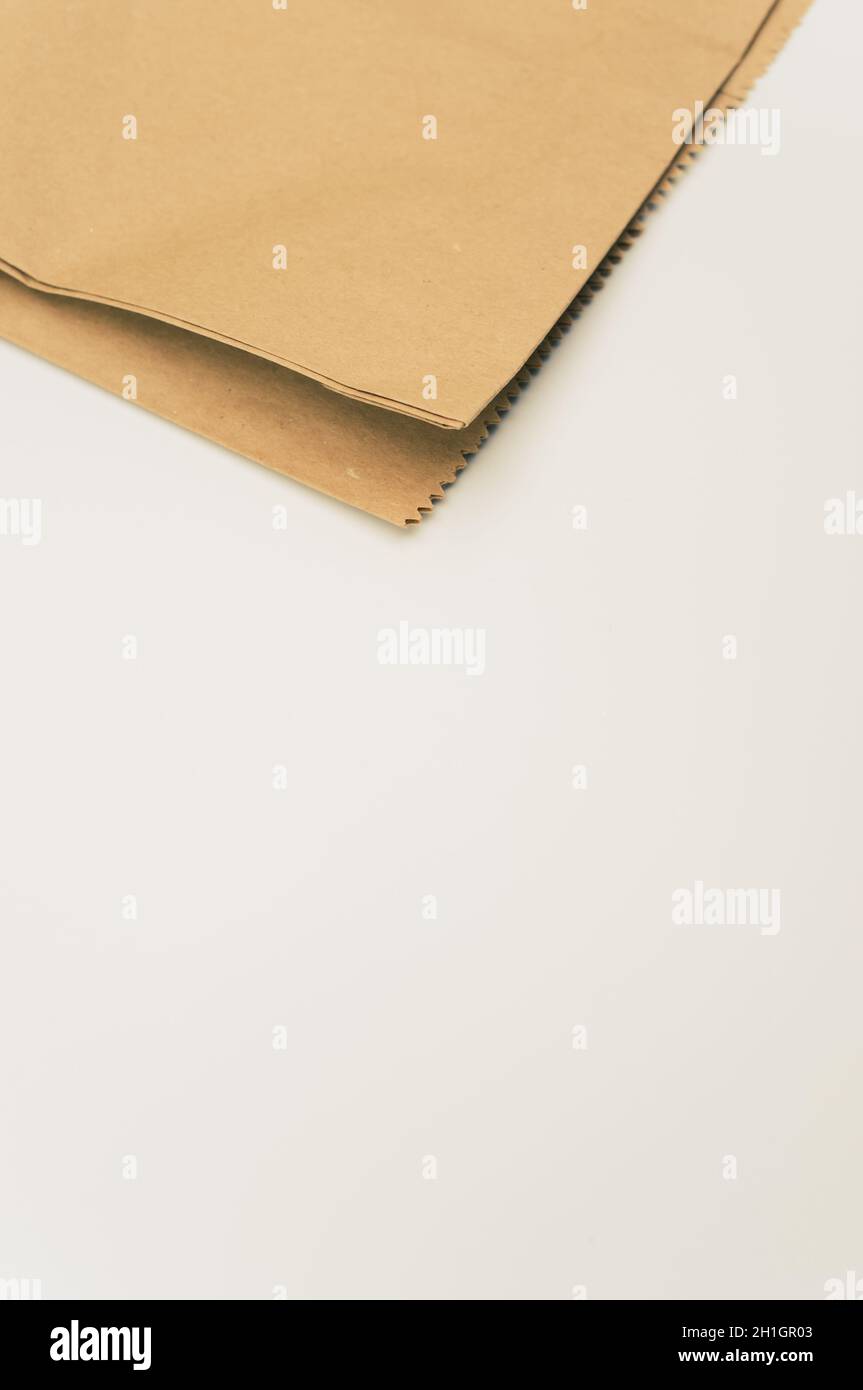 recycled brown Kraft paper folded on white background Stock Photo - Alamy