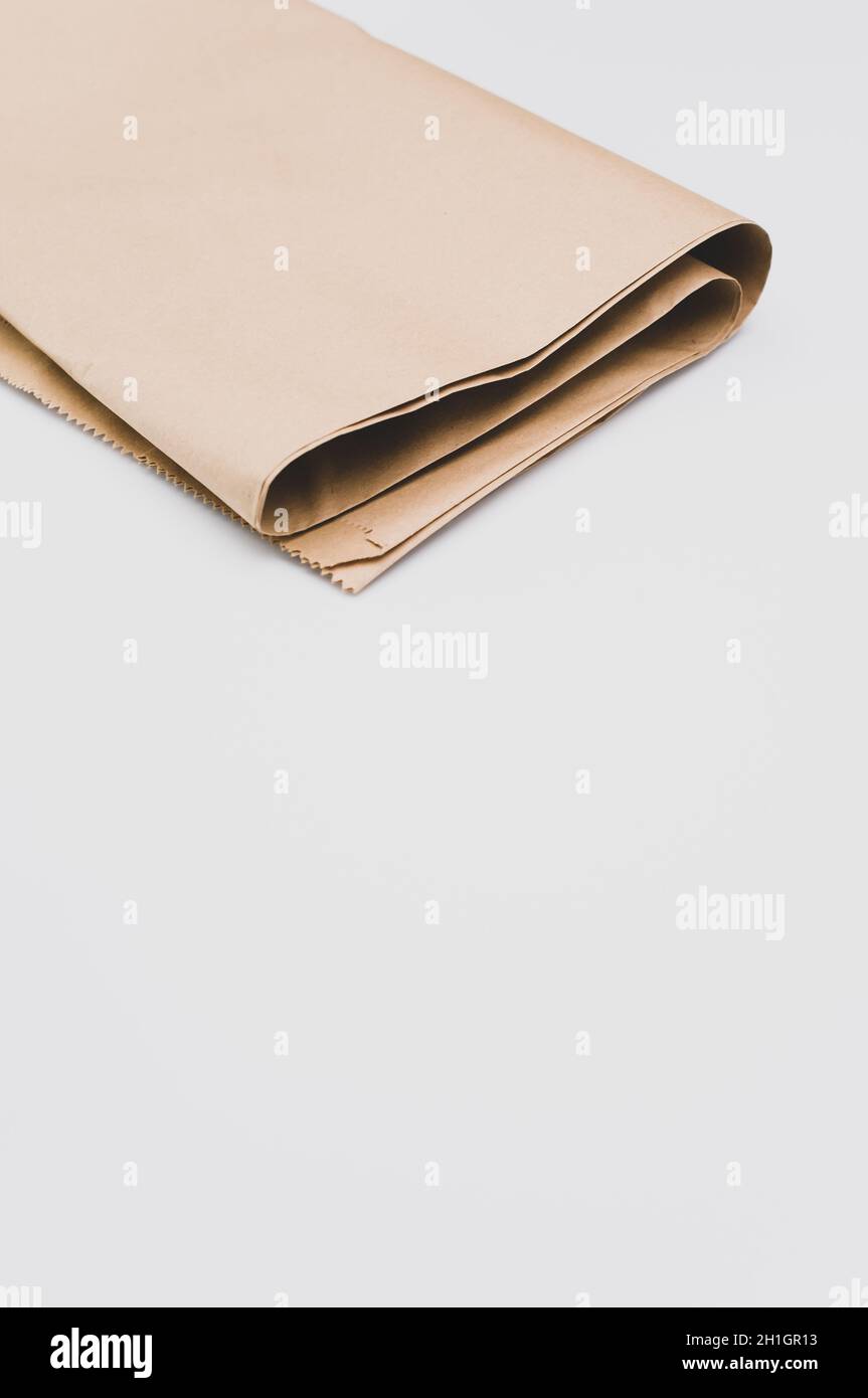 recycled brown Kraft paper folded on white background Stock Photo - Alamy