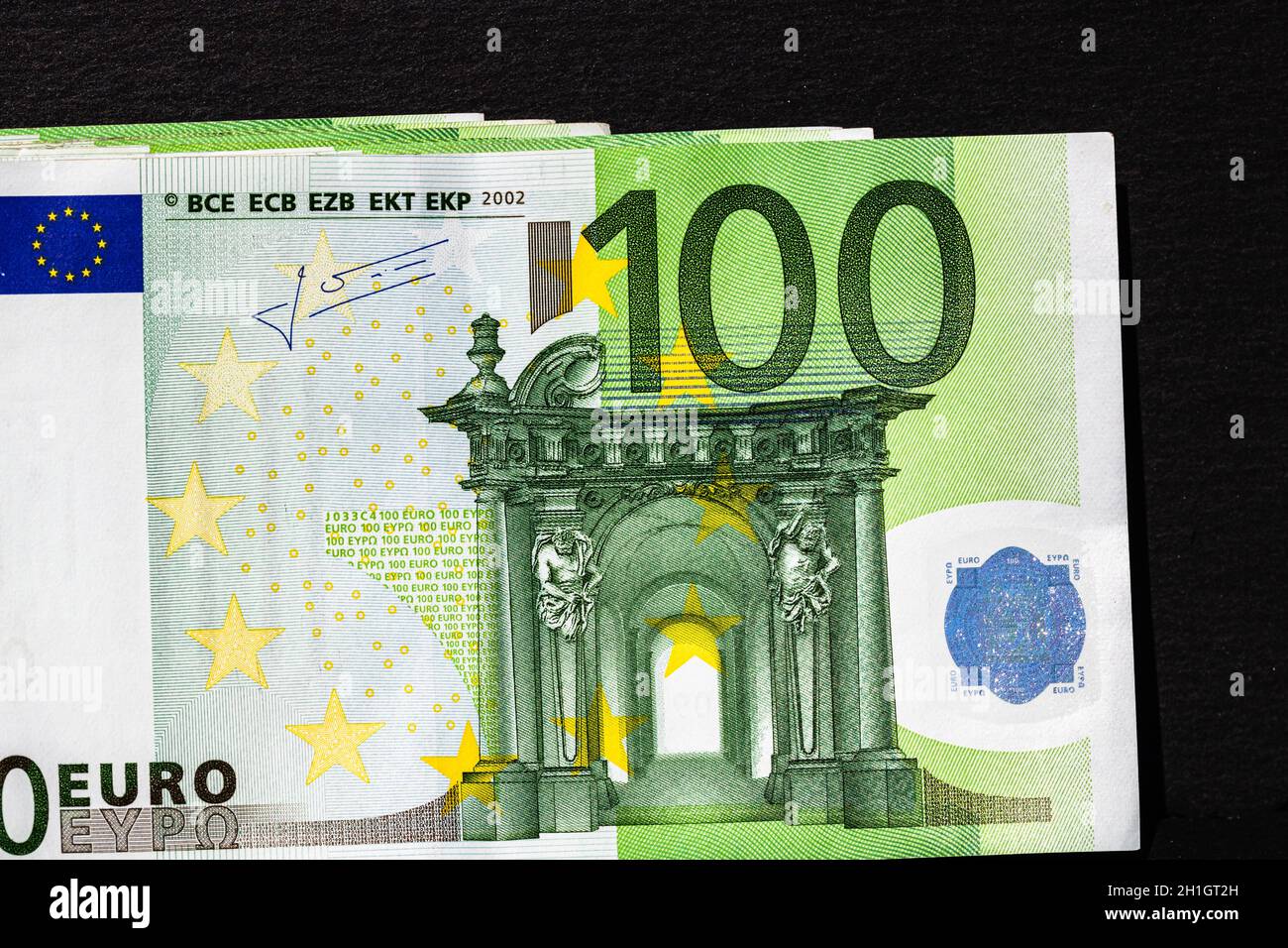 5 Euro money banknotes in black wallet isolated Stock Photo - Alamy