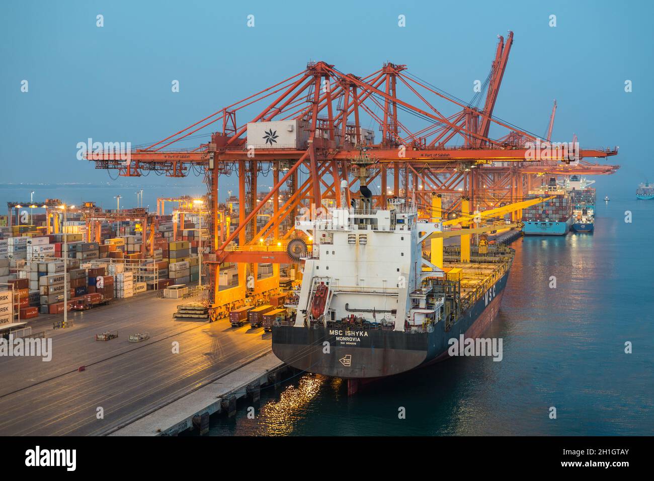 Salalah, Oman - November 19, 2019: Container Ship MSC ISHYKA moored in ...