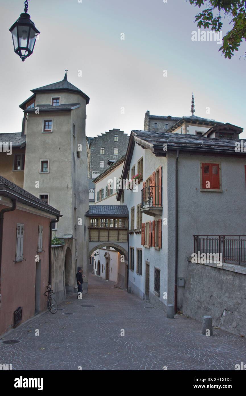 Sion, Old city street view, Switzerland, Europe Stock Photo - Alamy
