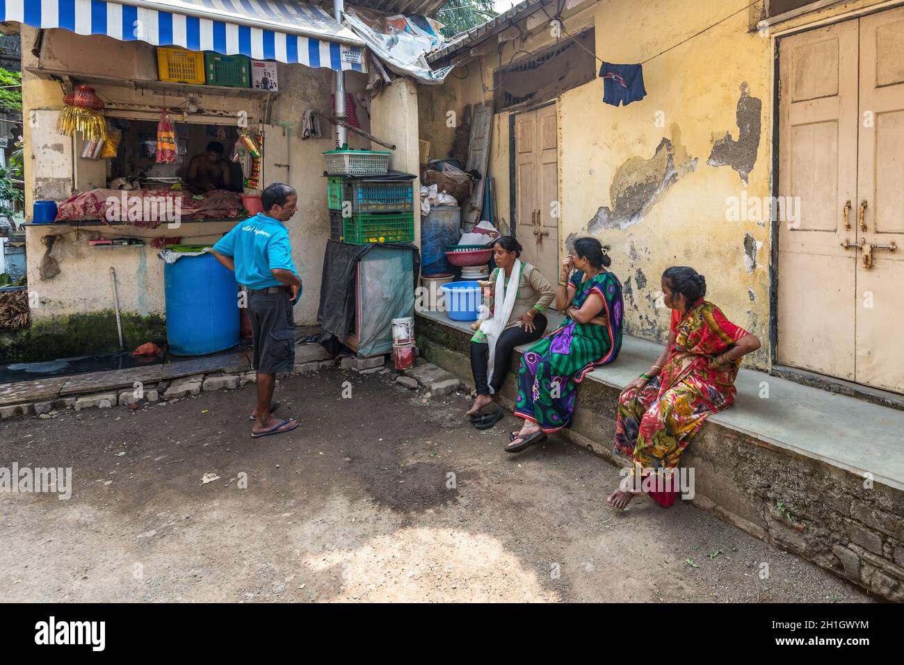 Mumbai, India - November 22, 2019: Unidentified women relaxing on the ...