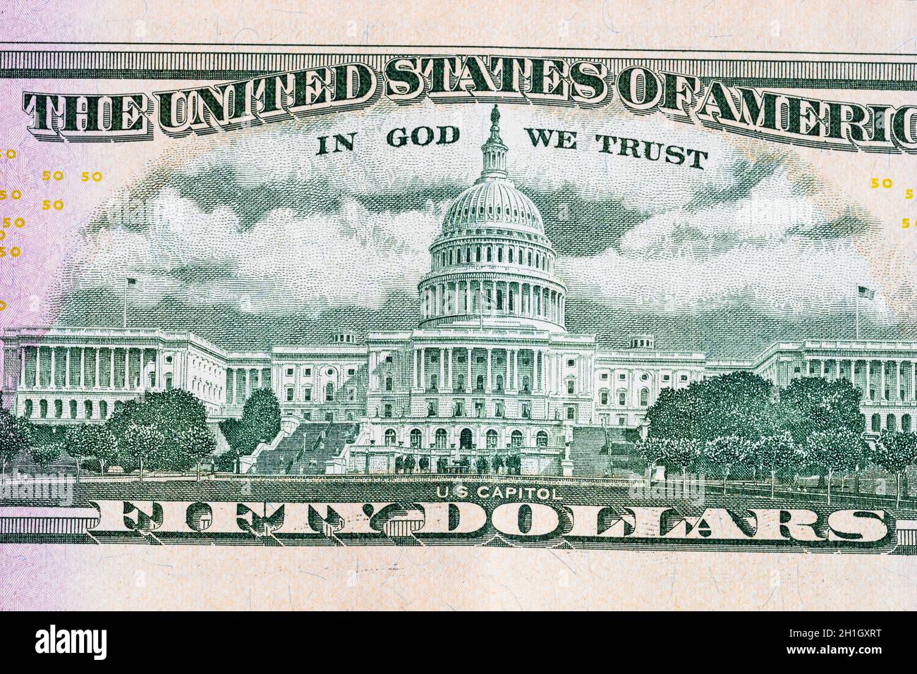 Close up macro detail of US dollar money banknotes, detail photo of US ...