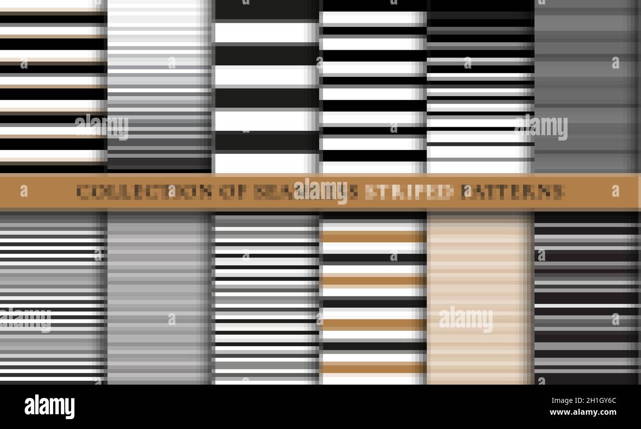 Set of seamless striped patterns, textures. Vector Stock Vector Image ...