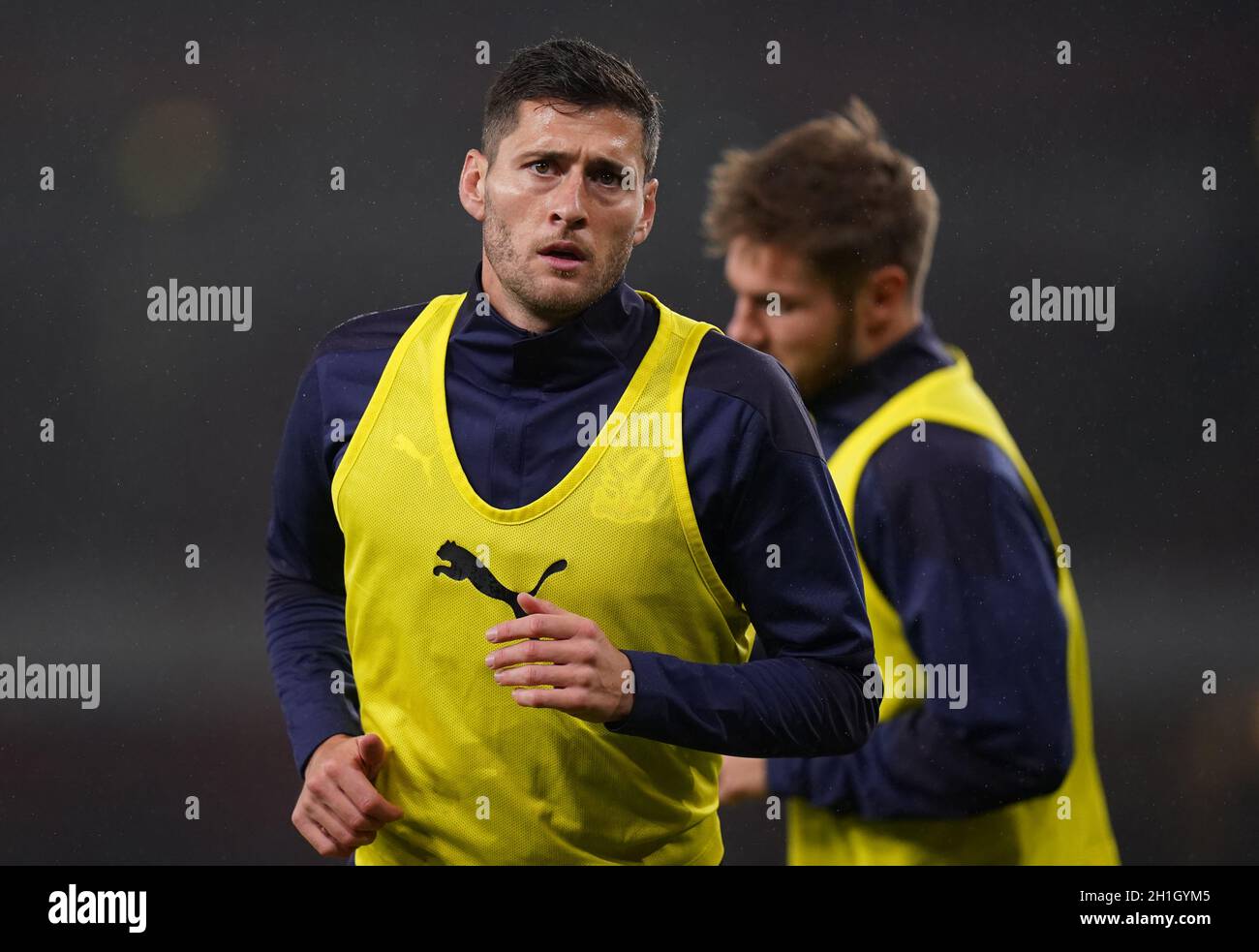 Crystal Palace's Joel Ward during the warm up ahead of the Premier ...