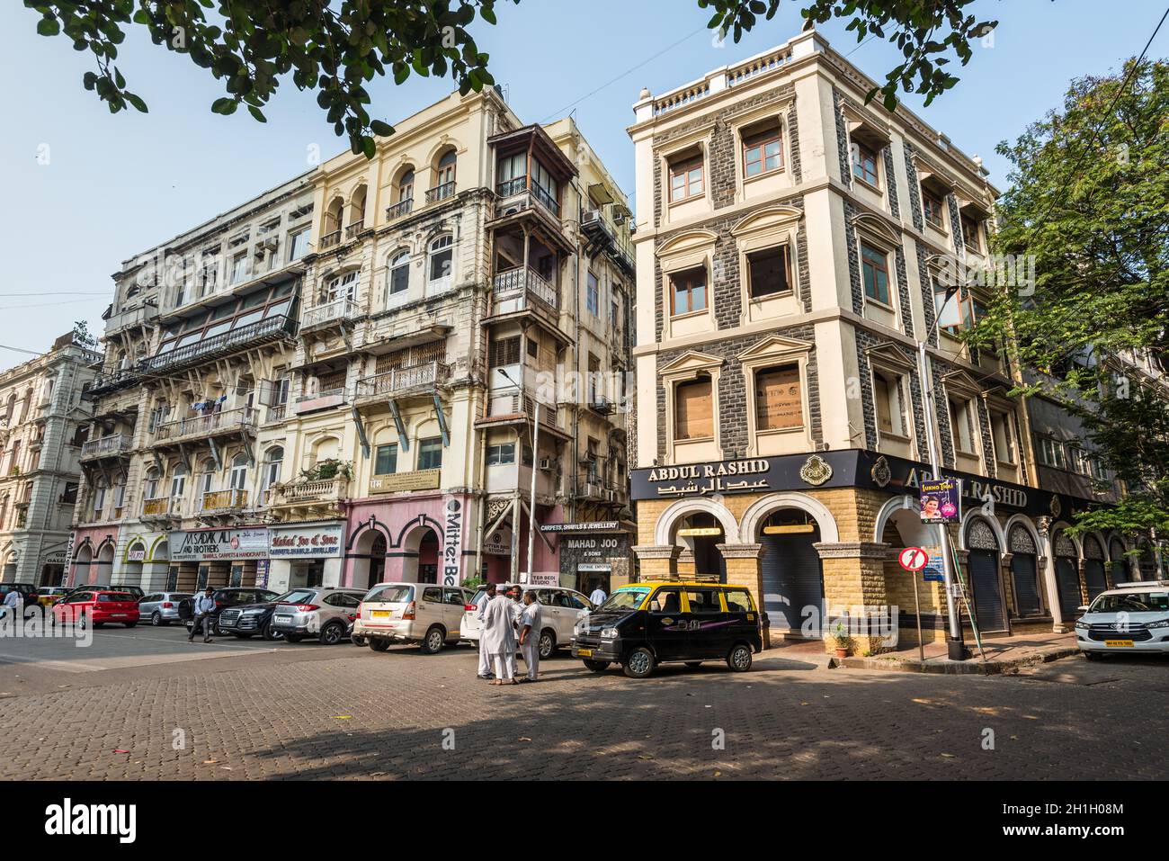 Mumbai, India - November 22, 2019: Street view of Mumbai at sunny day ...