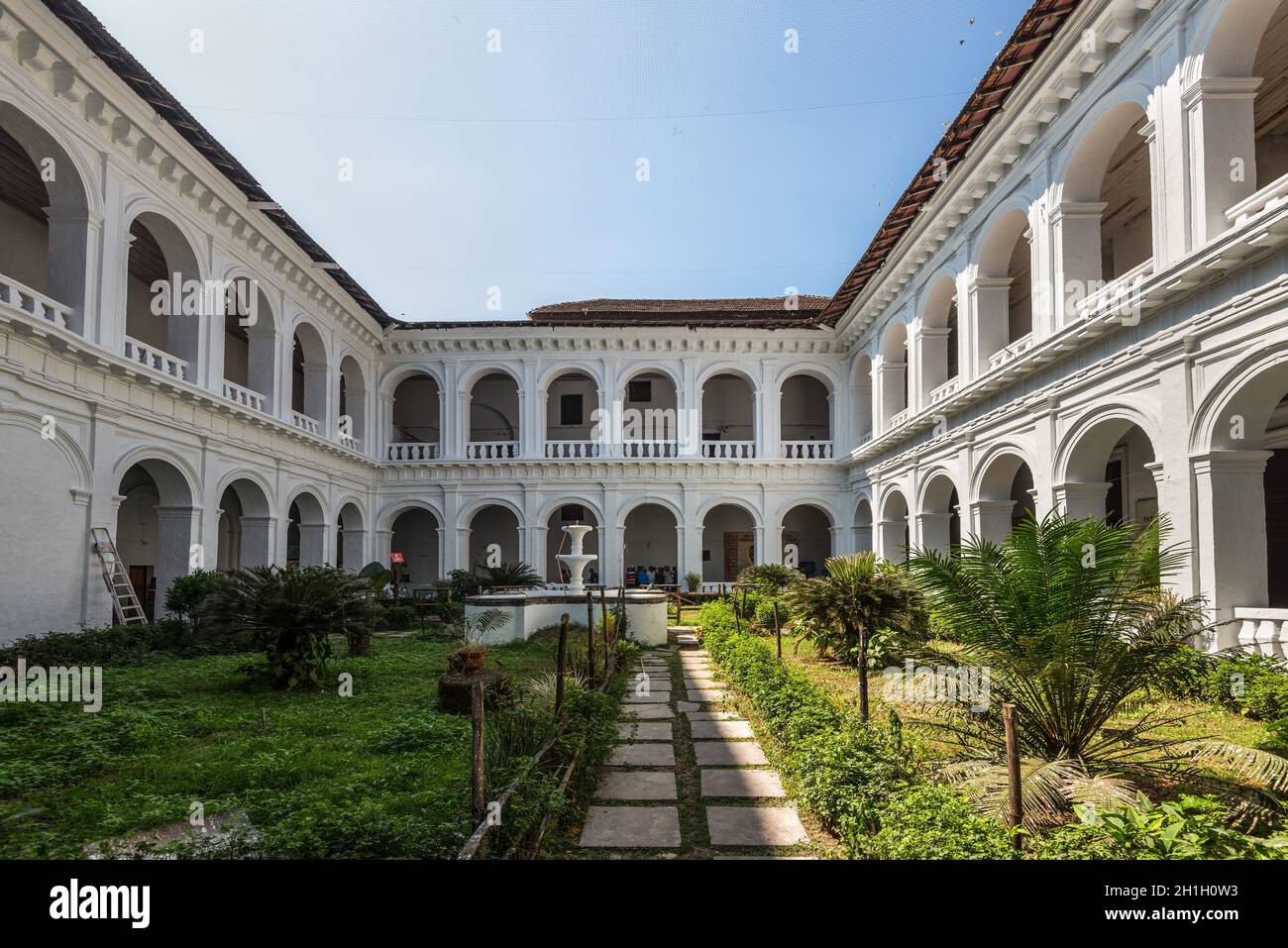 Old Goa, India - November 23, 2019: Courtyard inside. Basilica of Bom ...
