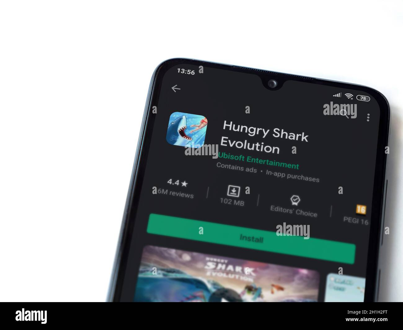 Lod, Israel - July 8, 2020: Hungry Shark Evolution app play store page ...