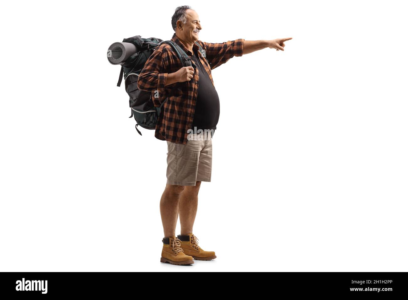 Hiker man standing pointing hi-res stock photography and images - Alamy