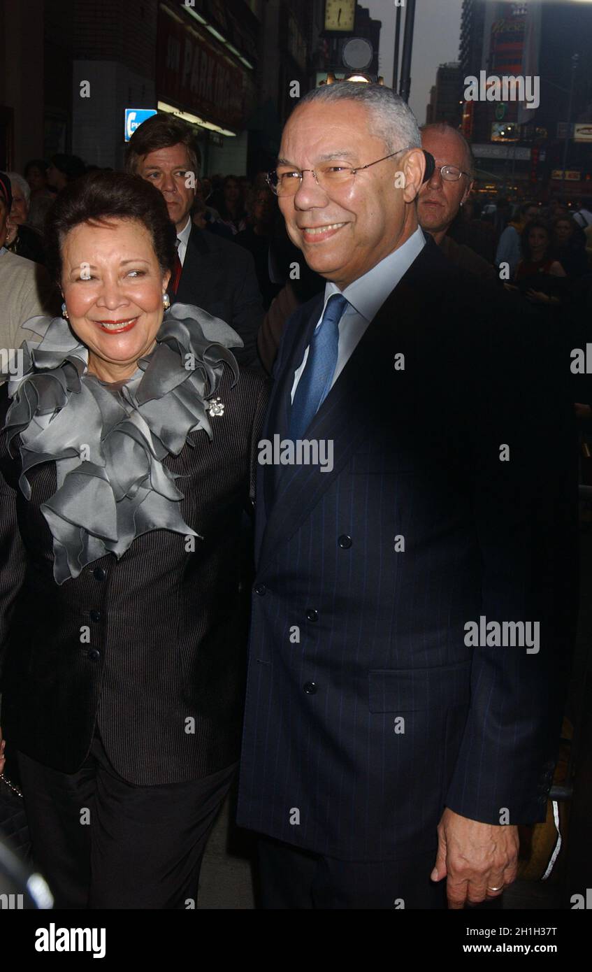Apr 07, 2005; New York, NY, USA; COLIN POWELL with wife at the opening ...