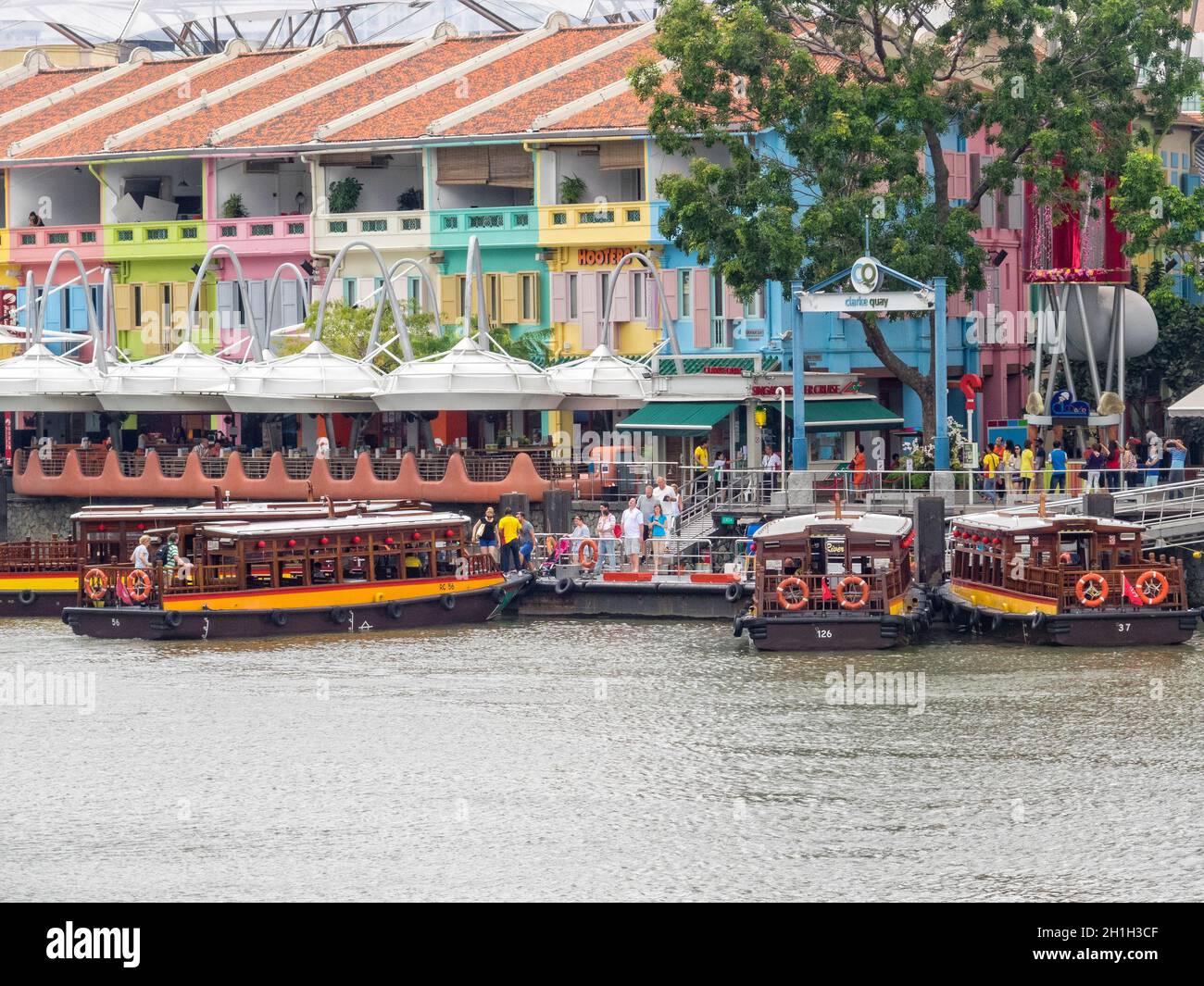 Clarke Quay is a historical riverside quay in Singapore, on the ...