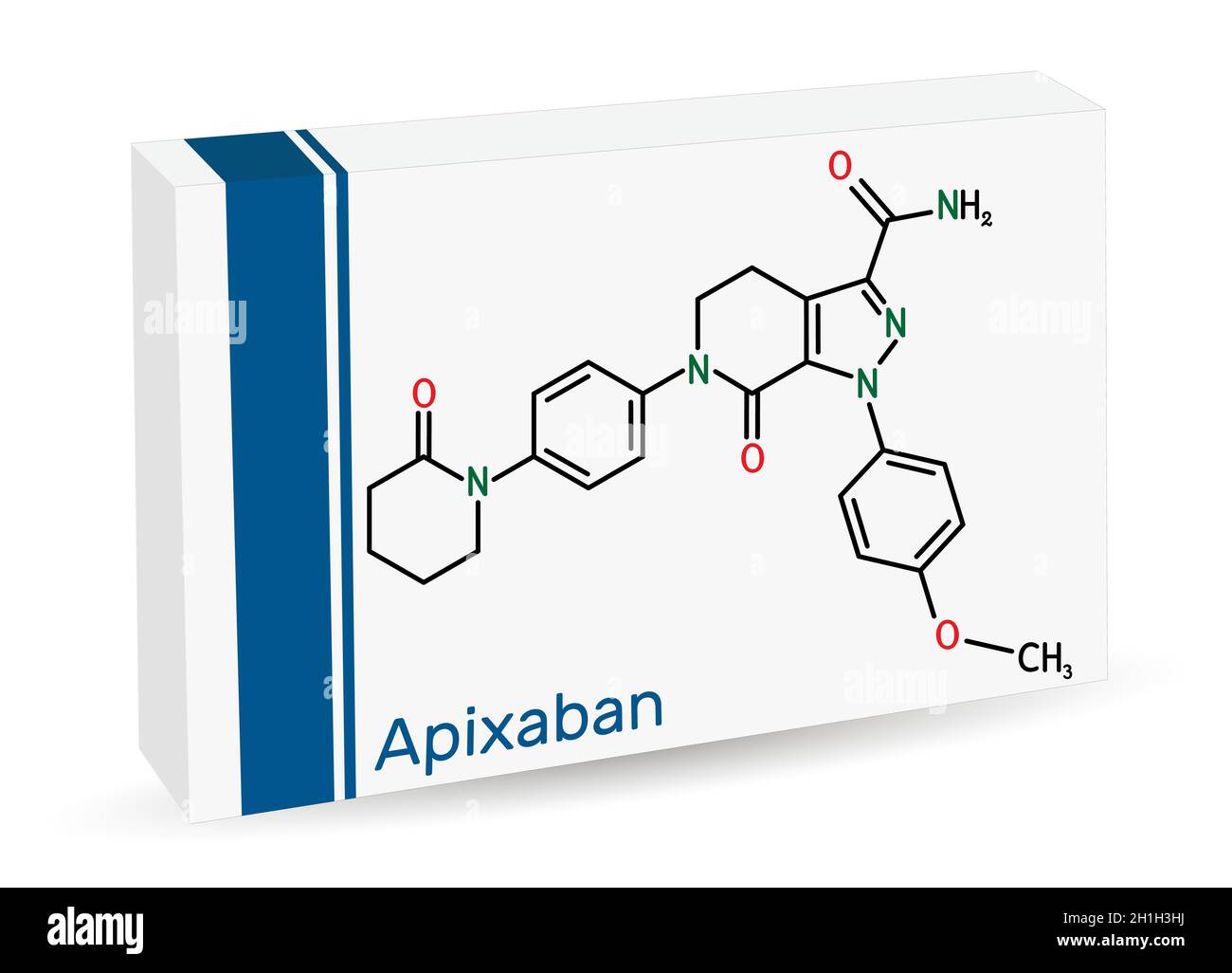Apixaban molecule. It is pyrazolopyridine, anticoagulant and direct ...