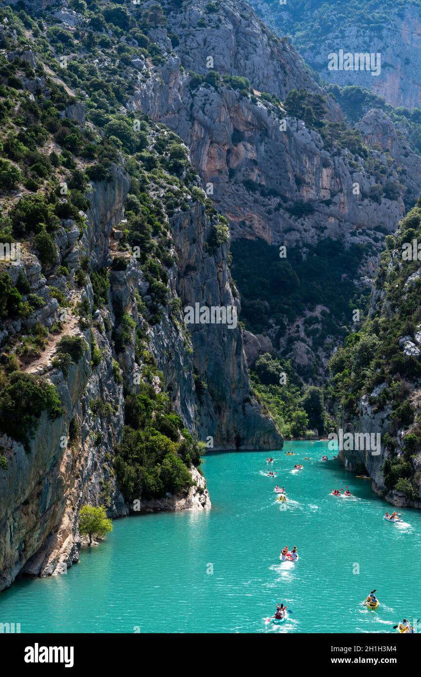 National park Grand canyon du Verdon and turquoise waters of mountains ...