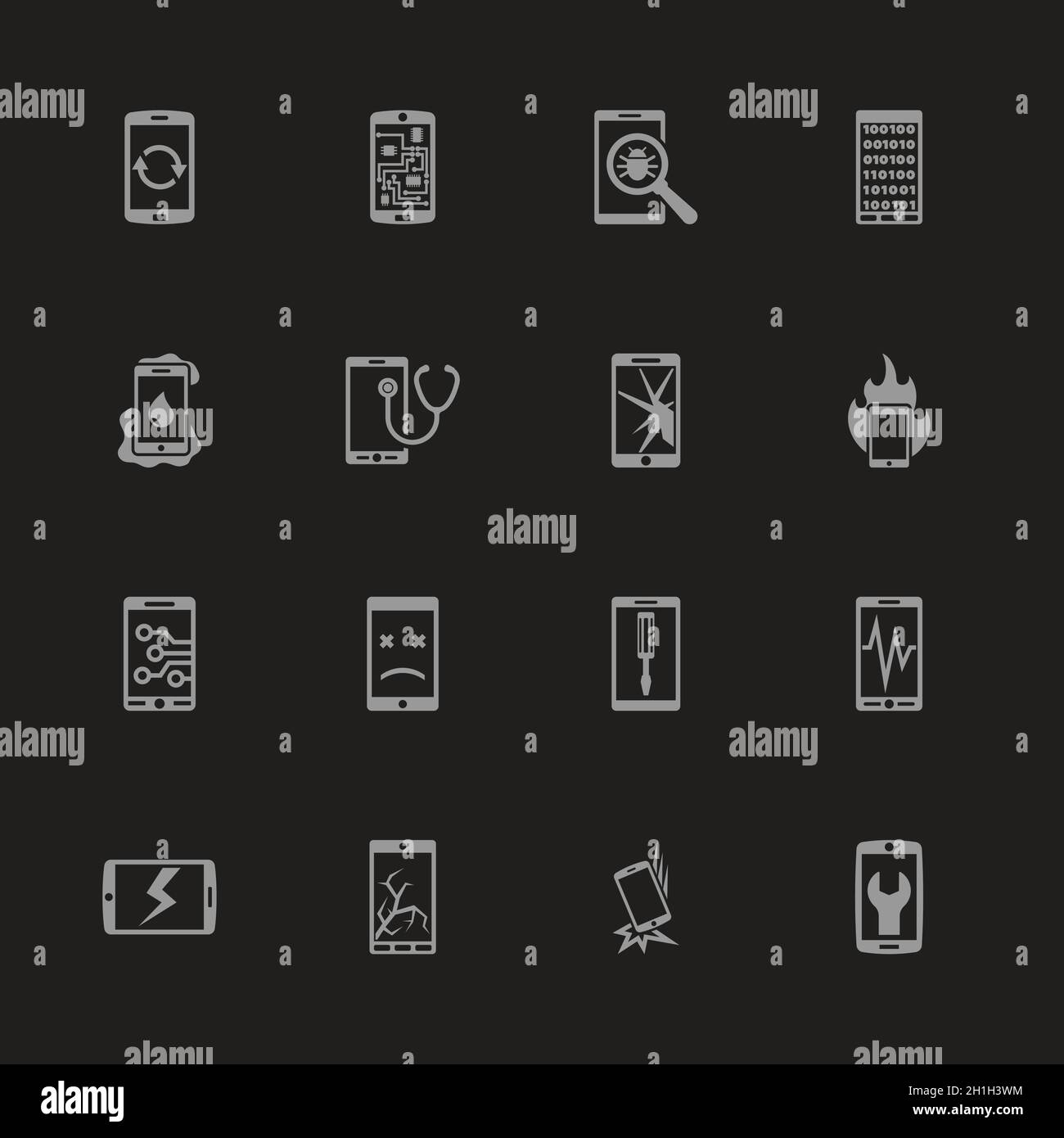 Smartphone Repair - Flat Vector Icons Stock Vector Image & Art - Alamy