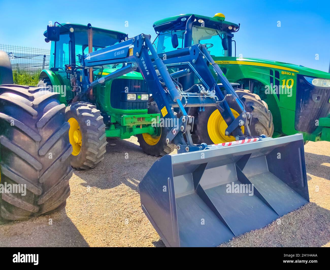 Kyiv, Ukraine - June 16, 2020: John Deer Excavator and logo at Kyiv ...