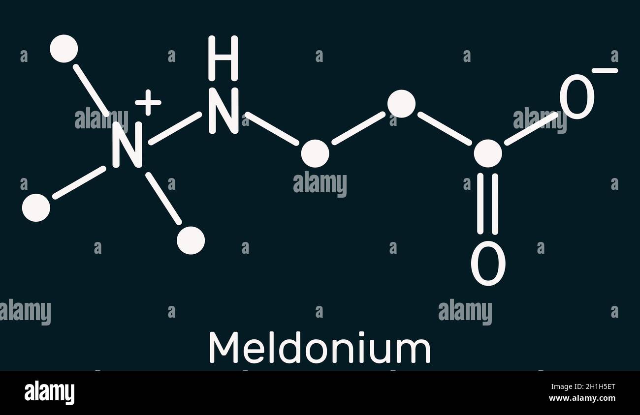 Meldonium molecule. Cardioprotective drug used for treatment of heart ...