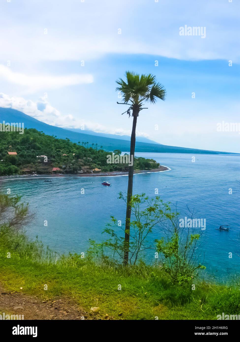 Agung volcano is the highest mountain on Bali island, Indonesia. It is ...