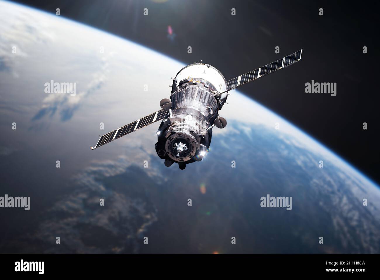 Planet Earth. Spacecraft launch into space. Elements of this image ...