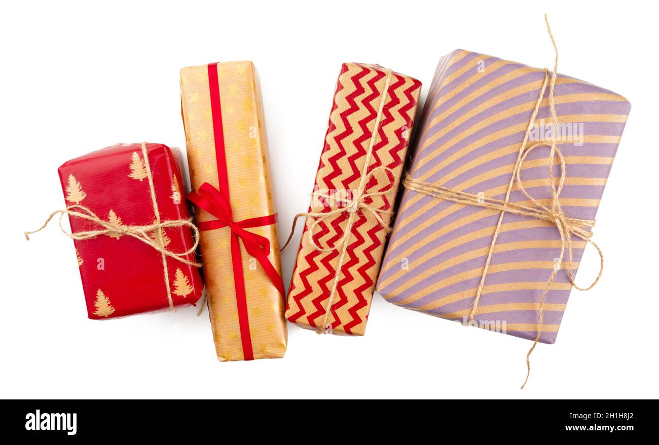 Pile presents top view Cut Out Stock Images & Pictures - Alamy