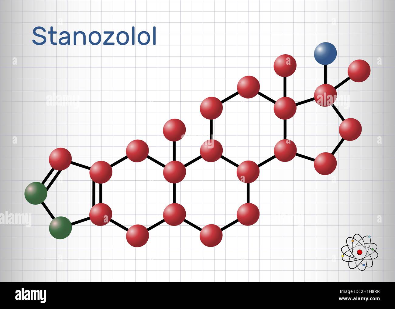 Stanozolol, Stz molecule. It is androgen, synthetic anabolic steroid ...