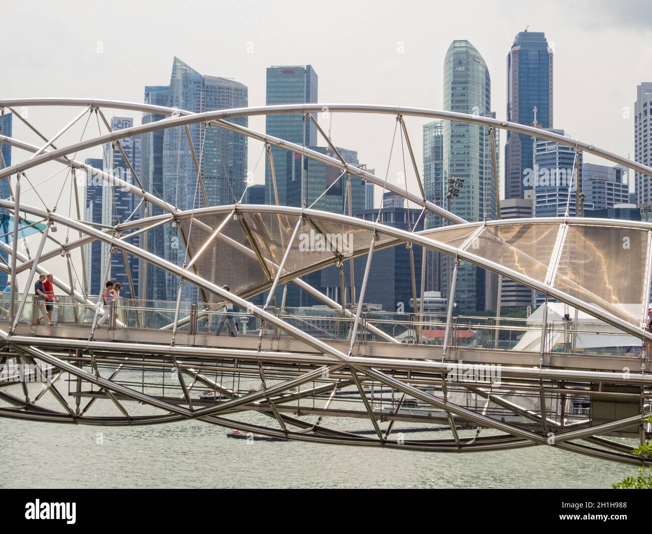 Helix Bridge is a pedestrian bridge linking Marina Centre with Marina ...